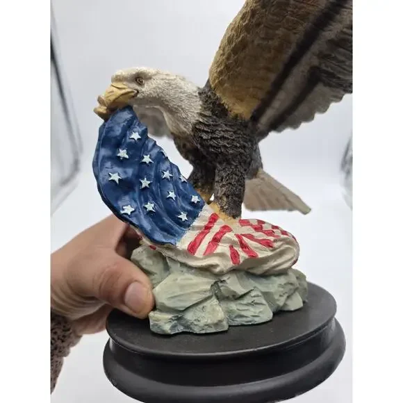 Bald Eagle Carrying American Flag